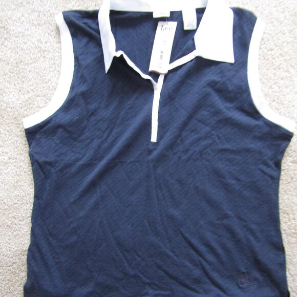 Lee | Tops | Nwt Lee Perfect Fit Navy White Collared Button Front ...